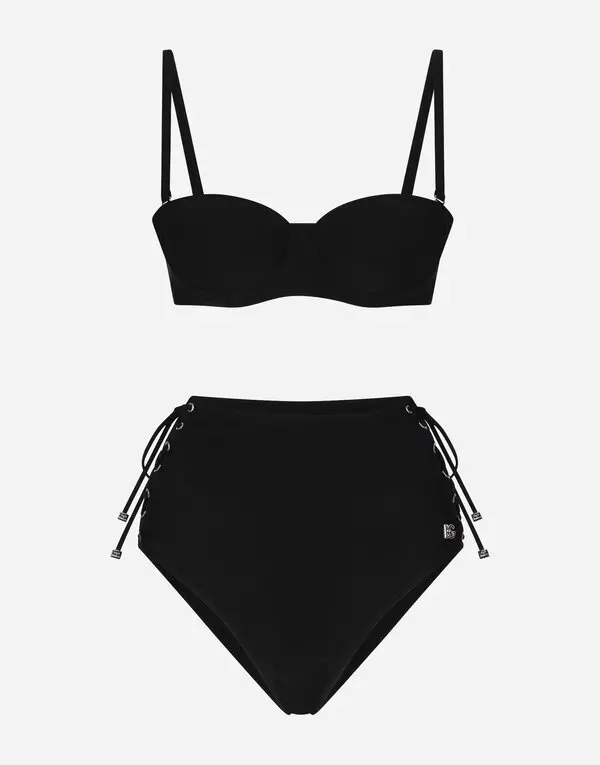 Dolce & Gabbana Balconette Bikini Top And High-waisted Bikini Bottoms - Black