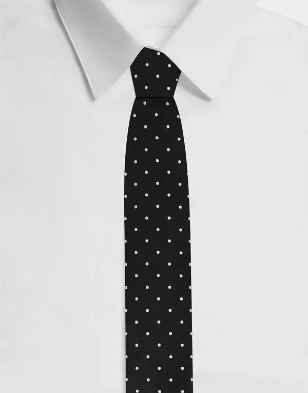 Dolce & Gabbana 8-cm Silk Jacquard Neck Tie With Dg Logo - Black