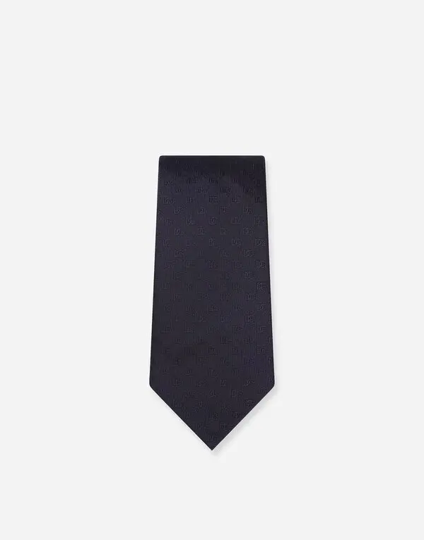 Dolce & Gabbana 8-cm Silk Jacquard Blade Tie With Dg Logo - Blue
