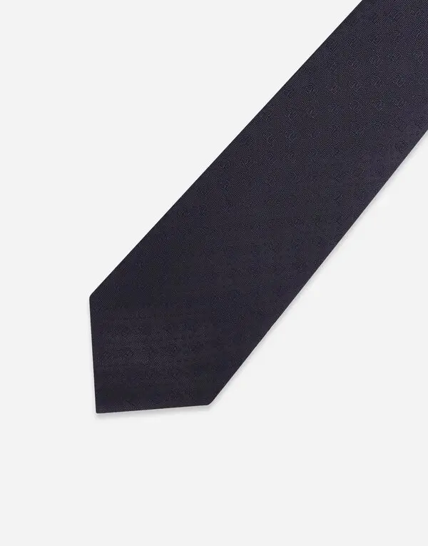 Dolce & Gabbana 8-cm Silk Jacquard Blade Tie With Dg Logo - Blue