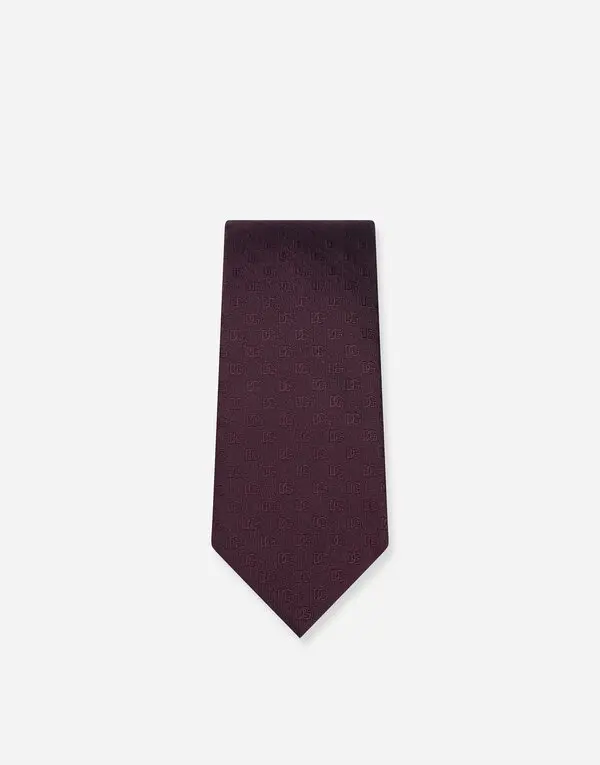 Dolce & Gabbana 8-cm Silk Jacquard Tie With Dg Logo - Purple