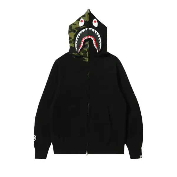 A BATHING APE Detachable Shark Full-zip Hoodie - Black