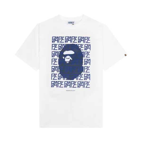 A BATHING APE Logo Monogram Tee - White