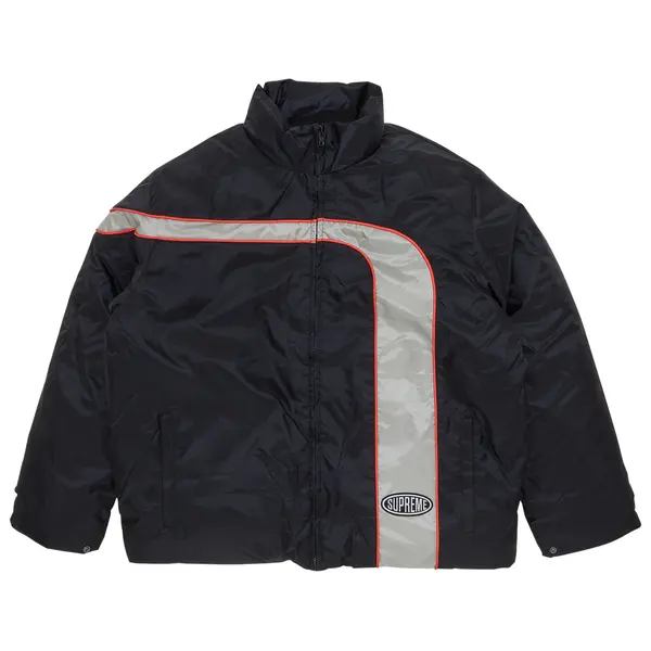 Supreme Stripe Puffer Jacket - Black