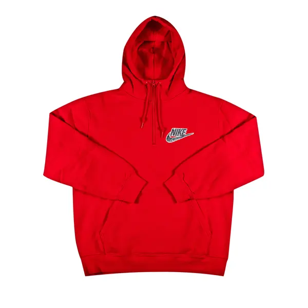 Supreme X Nike Half Zip Hooded Sweatshirt - Red