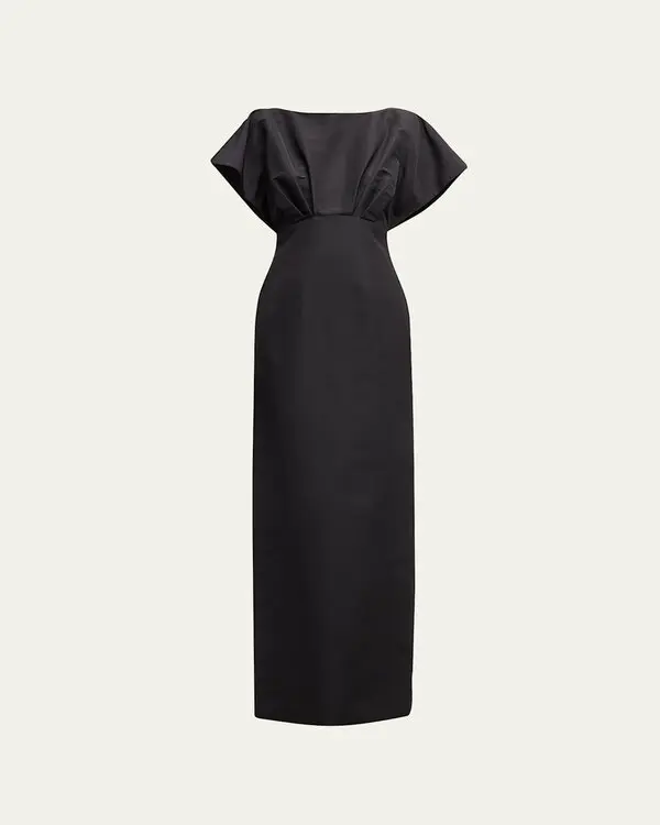 Carolina Herrera Silk Column Gown With Boatneck - Black