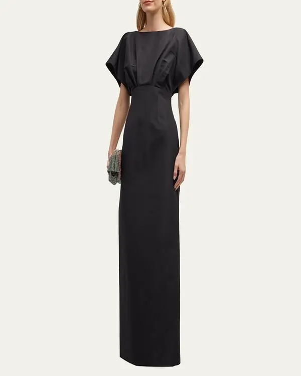 Carolina Herrera Silk Column Gown With Boatneck - Black