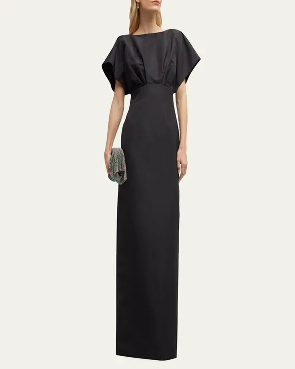 Carolina Herrera Silk Column Gown With Boatneck - Black