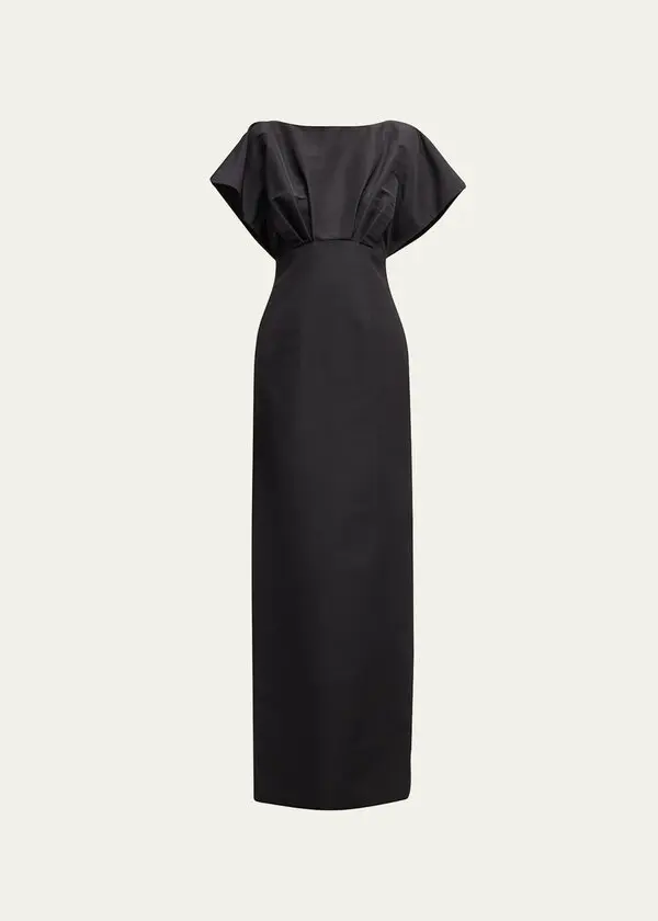 Carolina Herrera Silk Column Gown With Boatneck - Black
