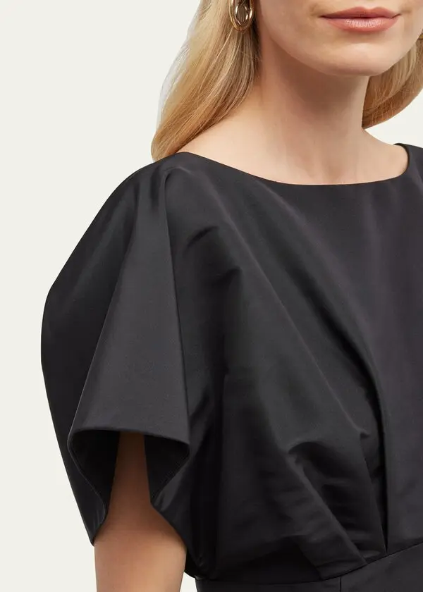 Carolina Herrera Silk Column Gown With Boatneck - Black