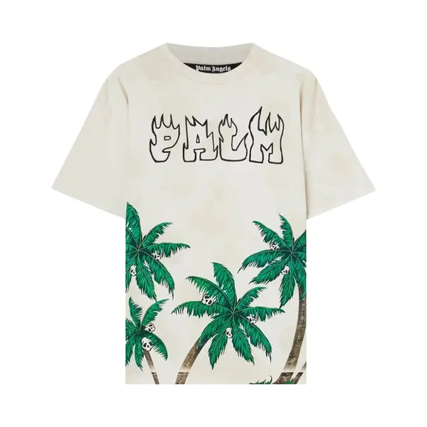 Palm Angels Palms And Skull Vintage Tee - White