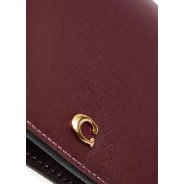 Coach Slim Leather Card Case Burgundy Editorialist