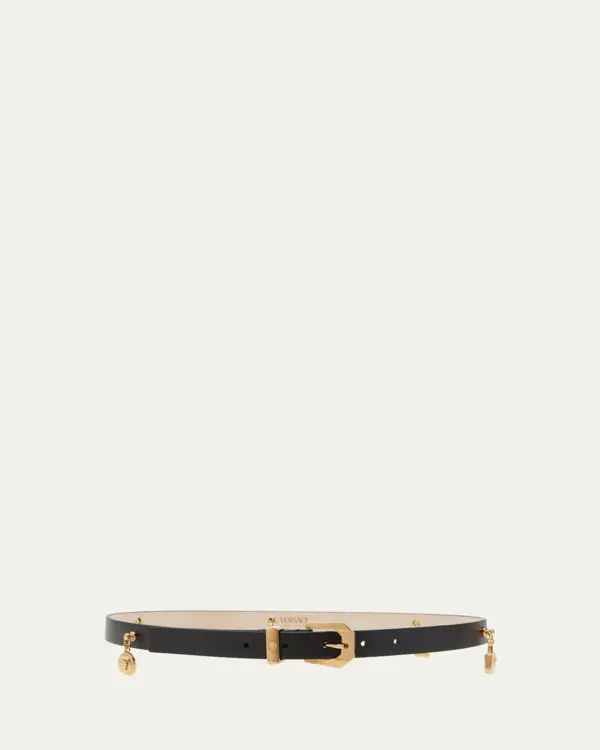 Versace H20 Medusa Charm Leather Belt