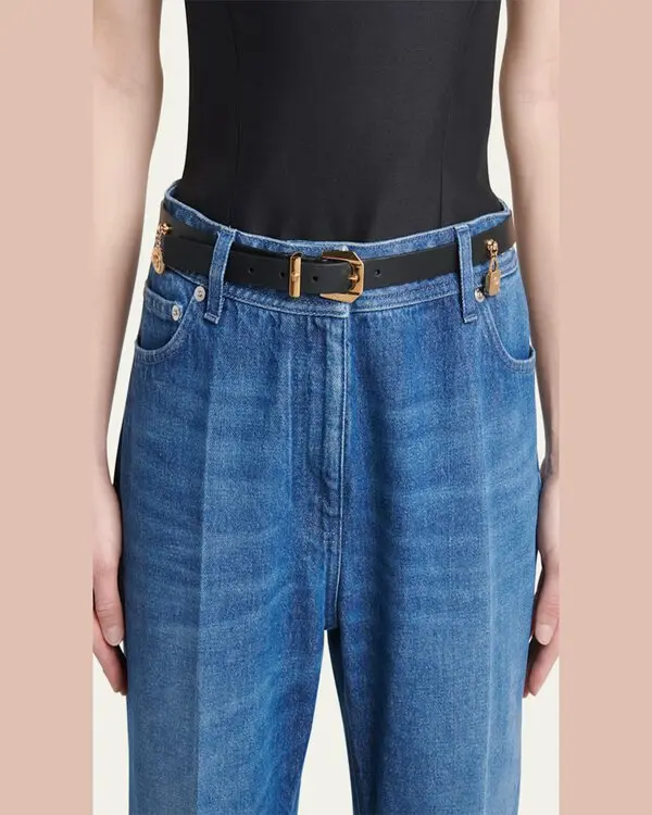 Versace H20 Medusa Charm Leather Belt