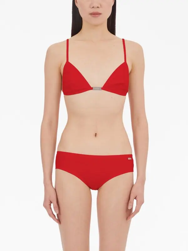 Ferragamo Logo-Plaque Triangle-Cup Bikini In Red - 50% Off