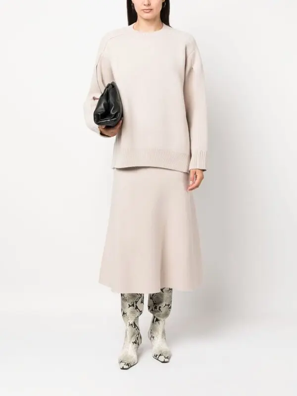 LANVIN Cape-back Virgin-wool Blend Jumper - Neutrals
