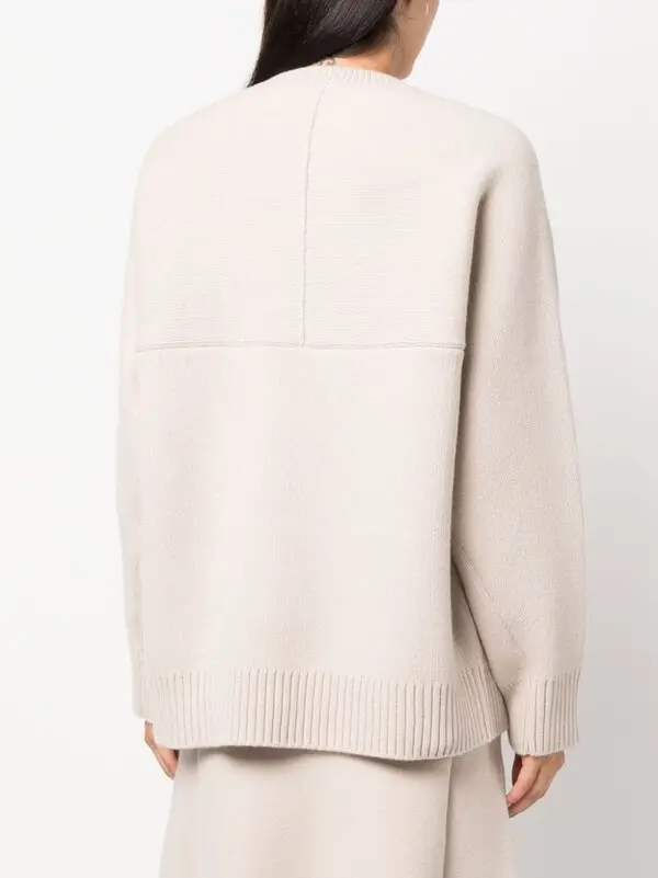 LANVIN Cape-back Virgin-wool Blend Jumper - Neutrals
