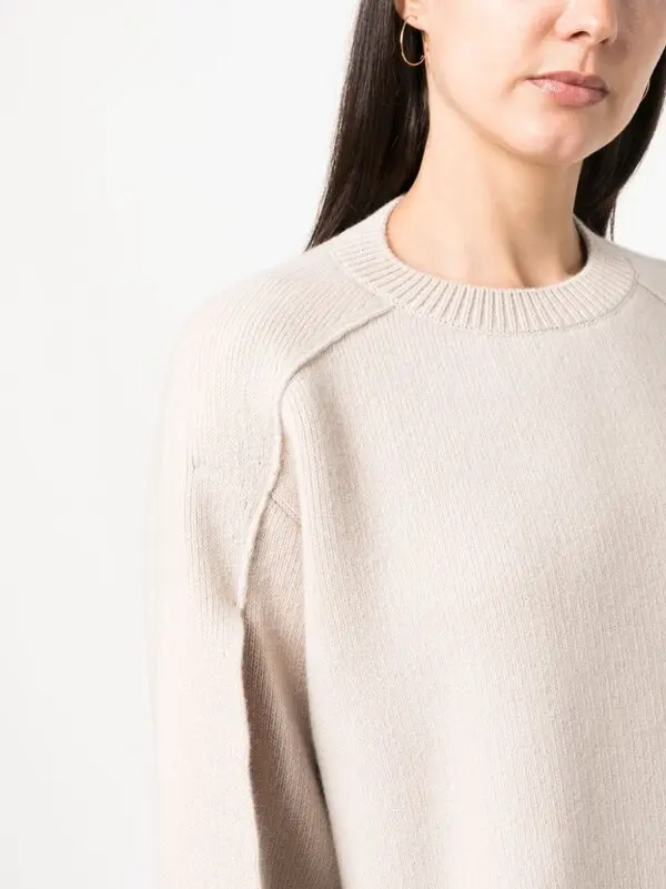 LANVIN Cape-back Virgin-wool Blend Jumper - Neutrals
