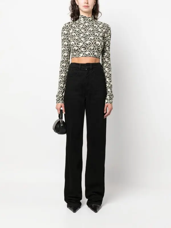 Off-White Moon-print Cropped Top