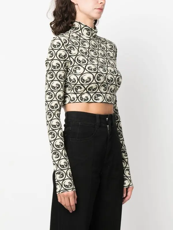 Off-White Moon-print Cropped Top