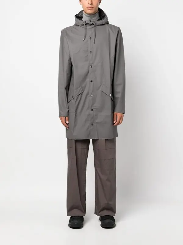 Rains Hooded Stud-fastening Raincoat