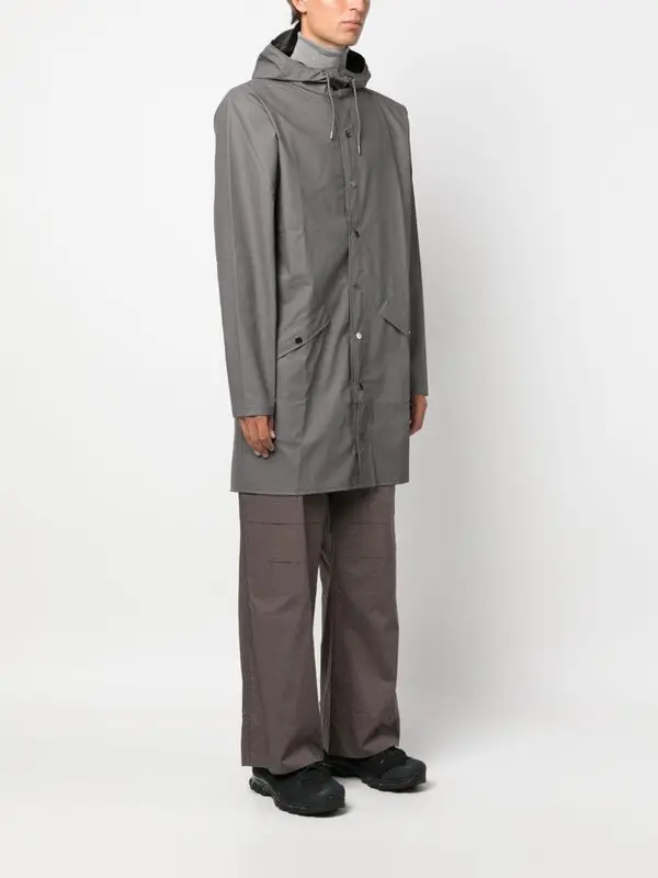 Rains Hooded Stud-fastening Raincoat