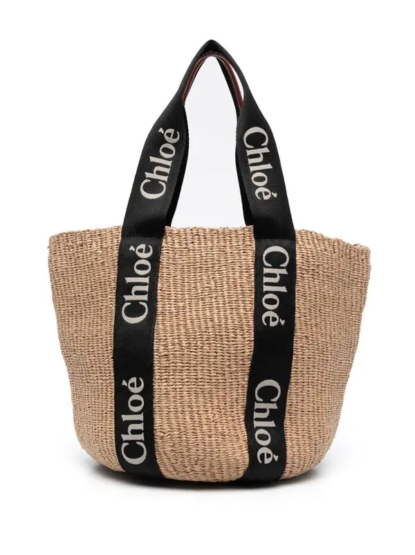Chloé Woody Logo-strap Tote Bag - Neutrals