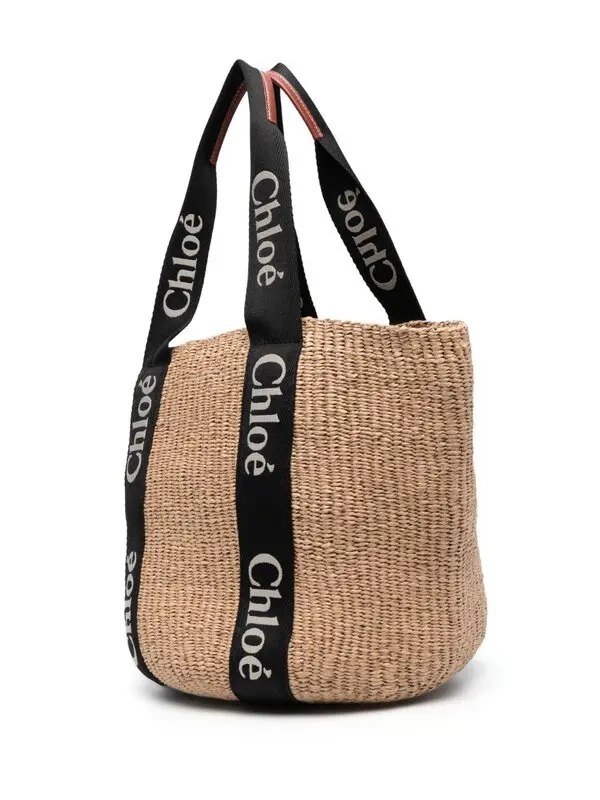 Chloé Woody Logo-strap Tote Bag - Neutrals