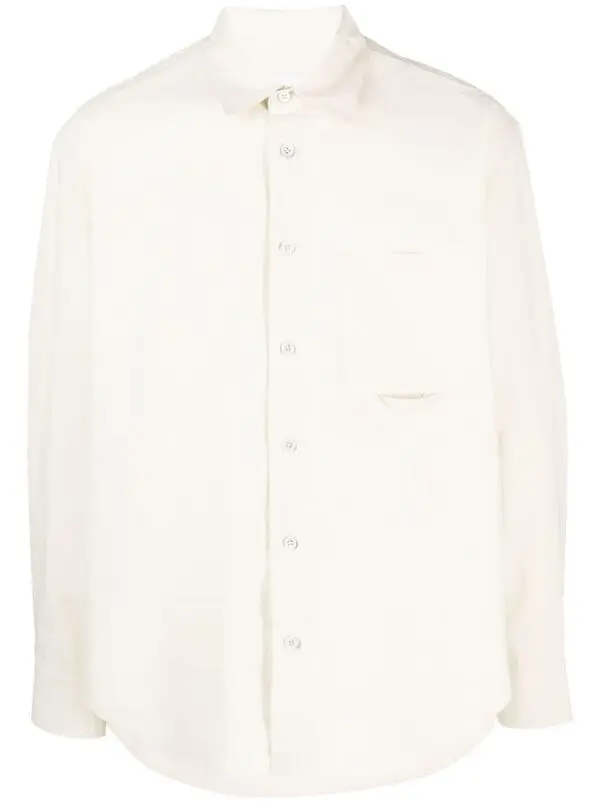 SOLID HOMME Logo-embroidered Cotton Shirt