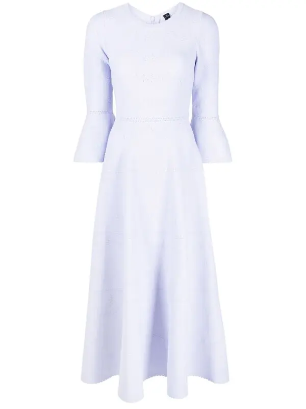 NEEDLE & THREAD Pointelle-knit Midi Dress