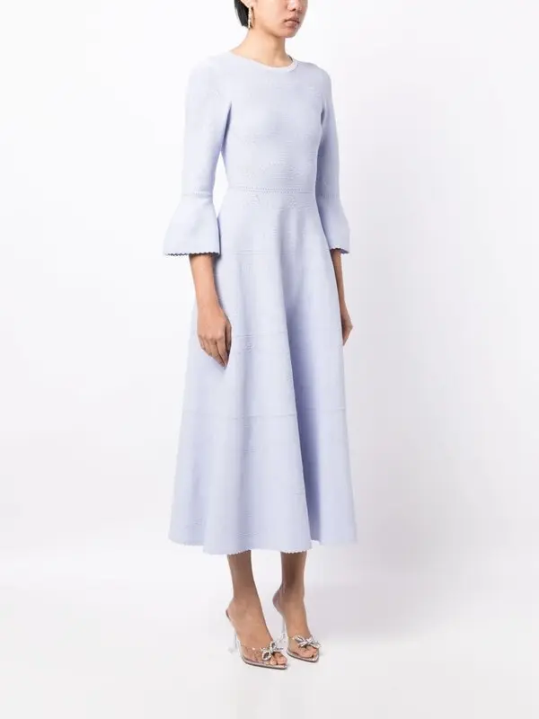 NEEDLE & THREAD Pointelle-knit Midi Dress