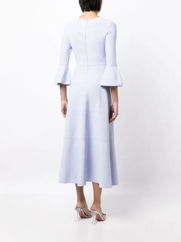 NEEDLE & THREAD Pointelle-knit Midi Dress