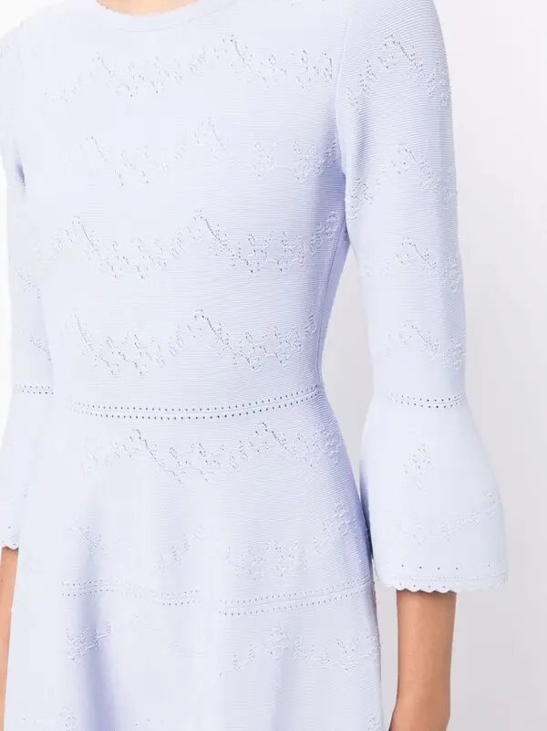 NEEDLE & THREAD Pointelle-knit Midi Dress