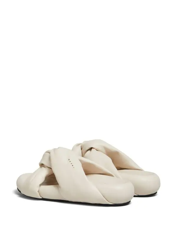 Marni Bubble Twist-detail Leather Sandals - White