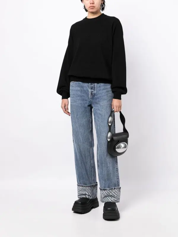 Alexander Wang Logo-embroidered Ribbed Sweater - Black