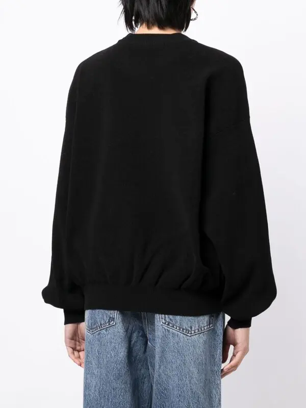 Alexander Wang Logo-embroidered Ribbed Sweater - Black