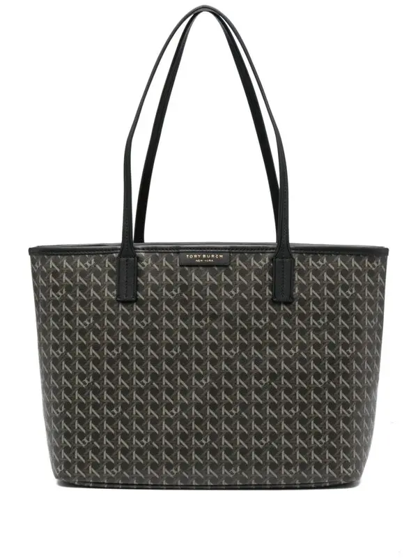 Tory Burch Monogrammed Logo Tote - Black