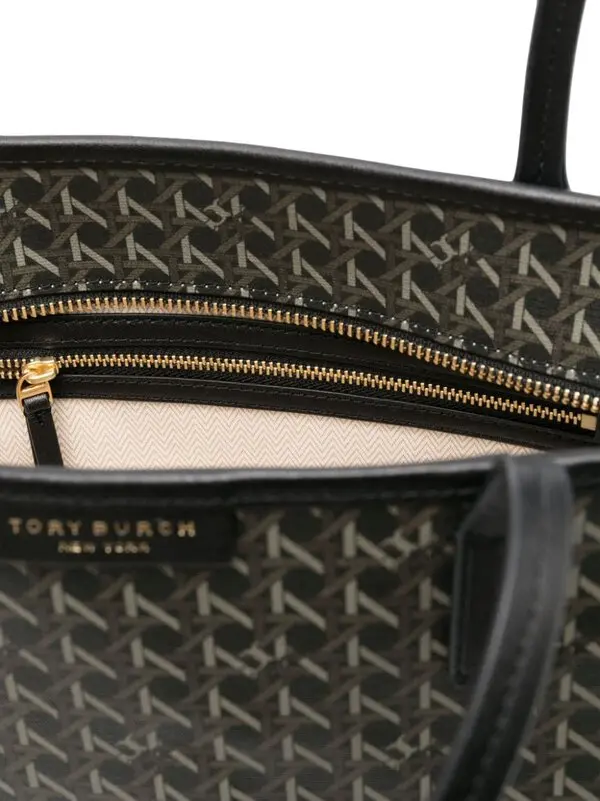 Tory Burch Monogrammed Logo Tote - Black