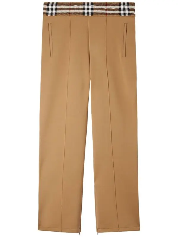 Burberry Check-trim Joggings Trousers - Neutrals