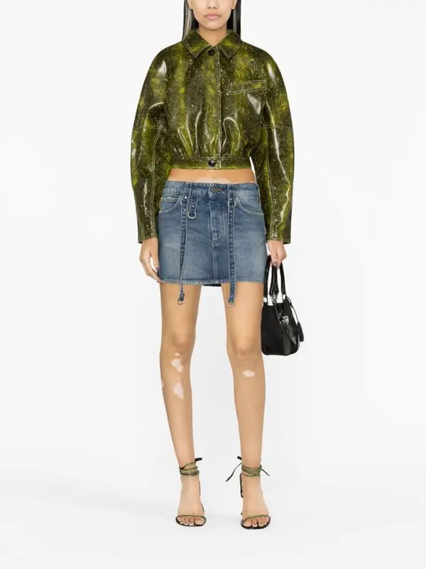 Off-White Logo-patch Denim Mini Skirt