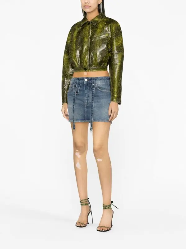 Off-White Logo-patch Denim Mini Skirt
