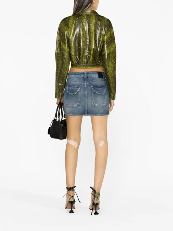 Off-White Logo-patch Denim Mini Skirt