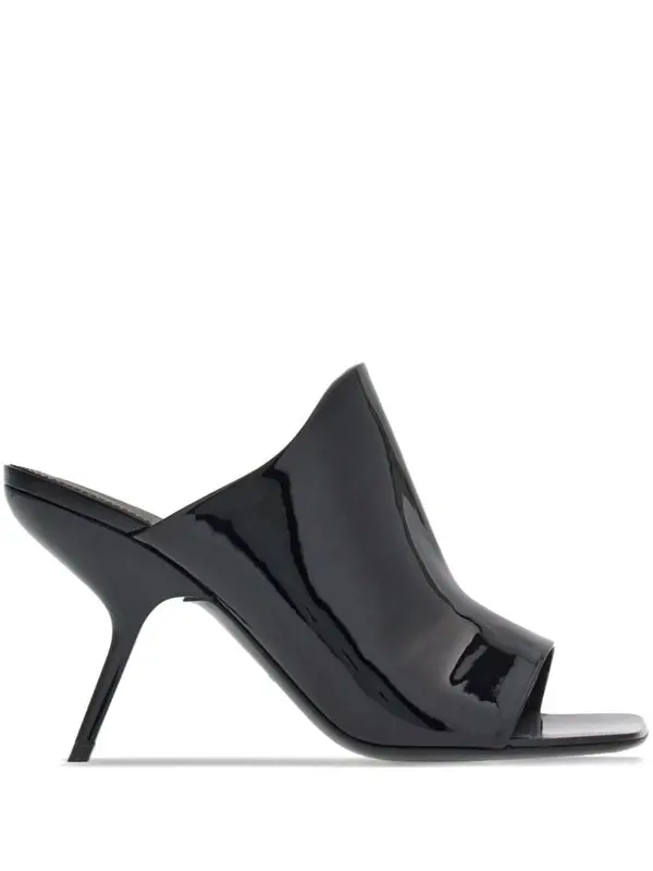 FERRAGAMO Open-toe High-heel Leather Sandals - Black