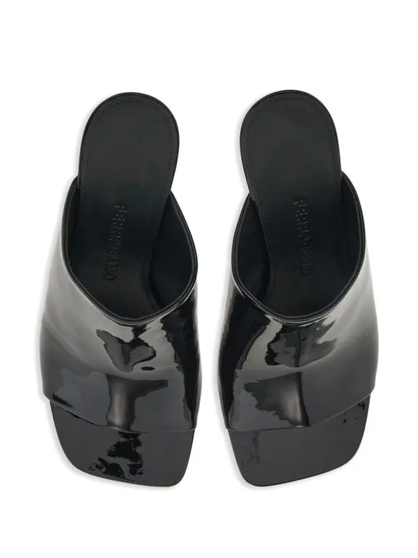 FERRAGAMO Open-toe High-heel Leather Sandals - Black