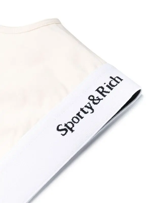 SPORTY & RICH Logo-underband Bandeau Bra