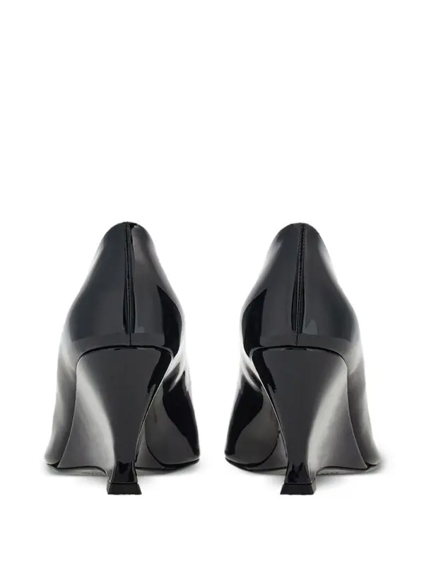 FERRAGAMO 70mm Wedge Heel Leather Pumps