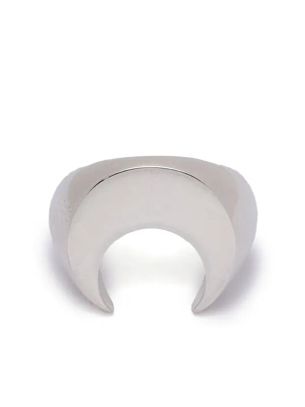 MARINE SERRE Crescent Moon Signet Ring - Silver