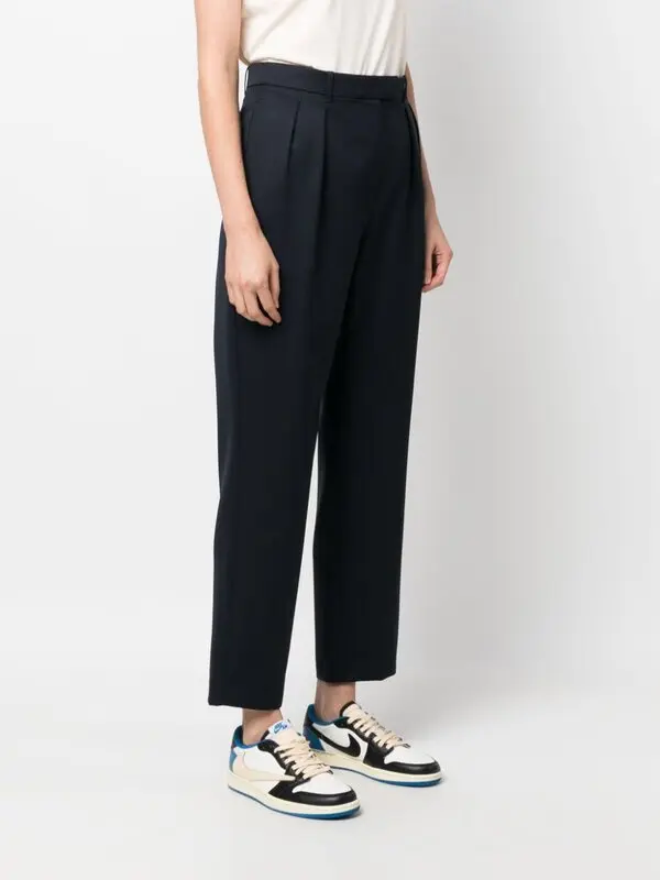 A.p.c. Pleated Cropped Trousers - Blue