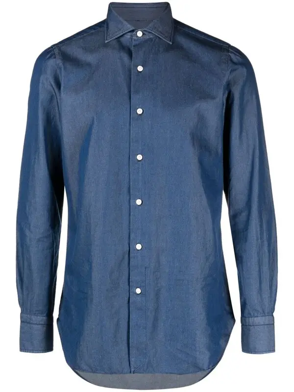 FINAMORE 1925 Long-sleeve Denim Shirt