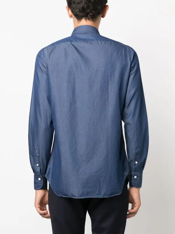 FINAMORE 1925 Long-sleeve Denim Shirt